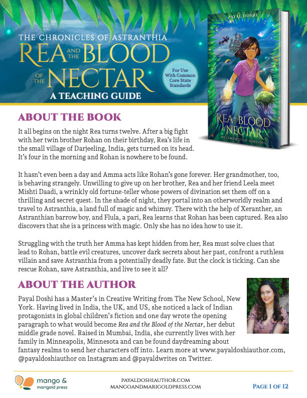 Rea and the Blood of the Nectar Curriculum Guide – Mango and Marigold Press
